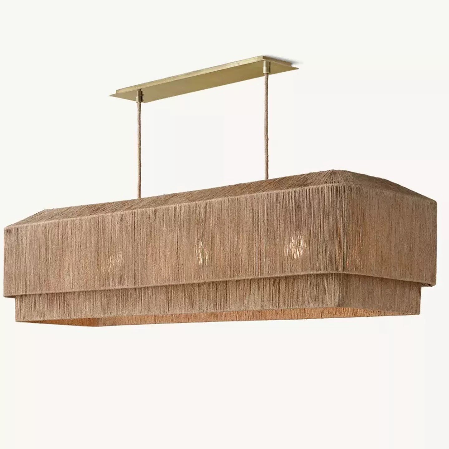 Linear Rattan Chandelier | Japandi & Wabi-Sabi Dining Light | Hand ...