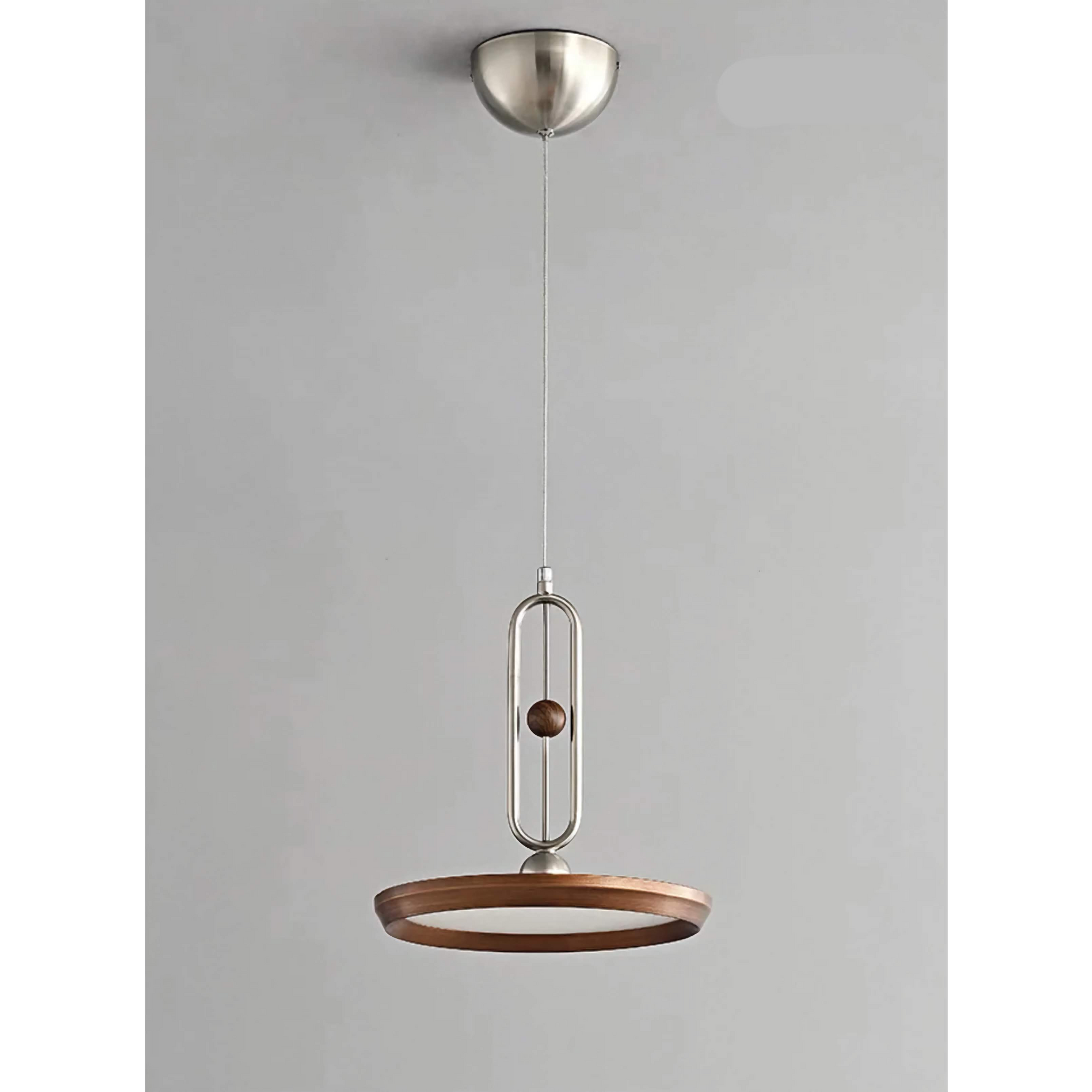 Retro Disc Modern Pendant Lighting | Brushed Steel Ceiling Light Fixture