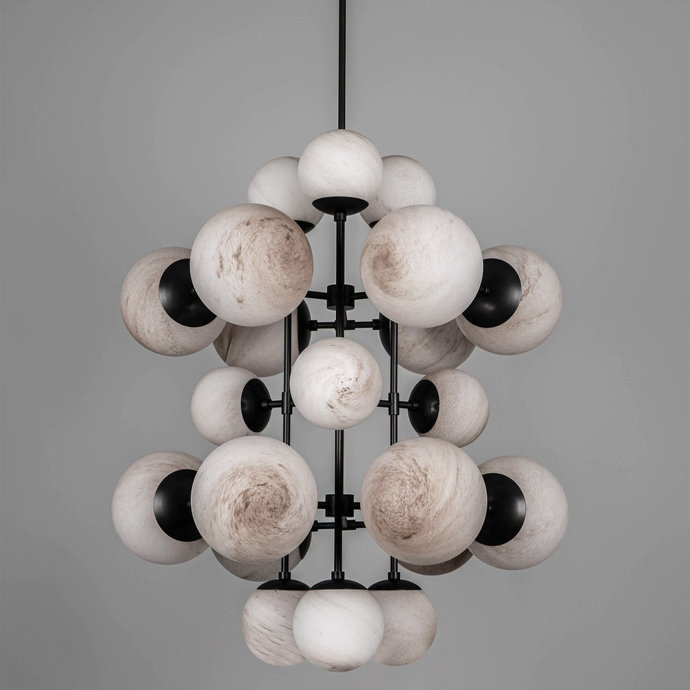Solid Brass 19-Light Cluster Chandelier | Mid-Century Modern Cloud ...