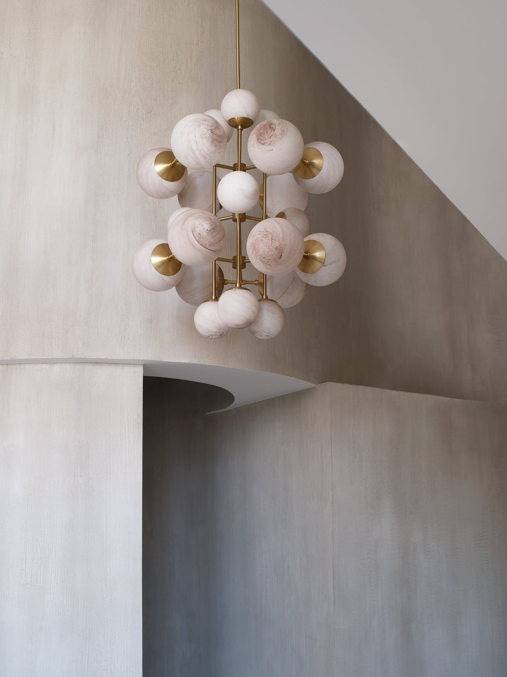 Solid Brass 19-Light Cluster Chandelier | Mid-Century Modern Cloud ...