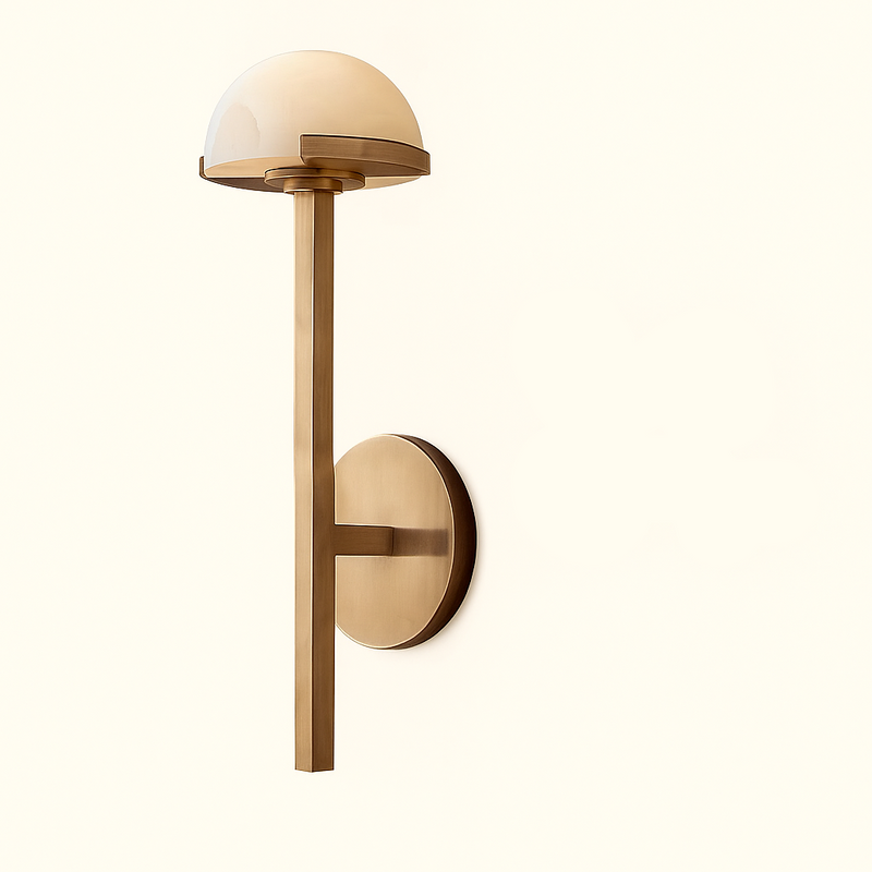Alabaster Tube Wall Light with Black Steel – 54 cm Modern Sconce