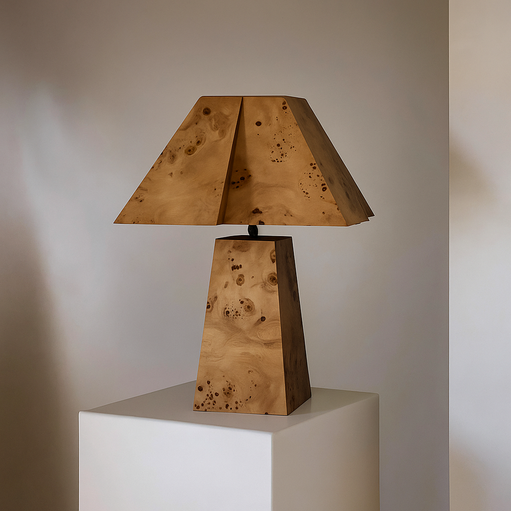 Burl Wood Table Lamp | Japandi Table Lamp | Minimalist Table Lamp For ...