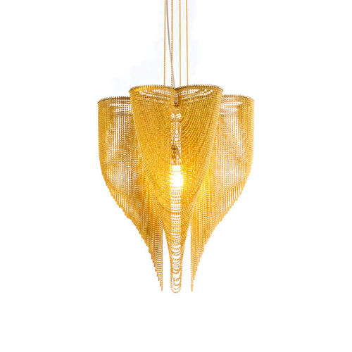 Luxury Beads Clover Mesh Pendant Light | Modern Statement Ceiling Lamp ...