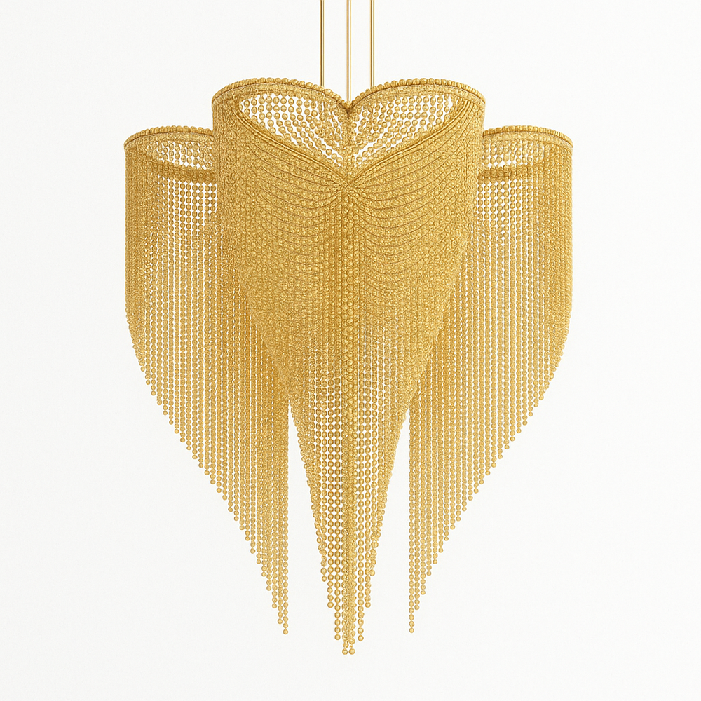 Luxury Beads Clover Mesh Pendant Light | Modern Statement Ceiling Lamp ...