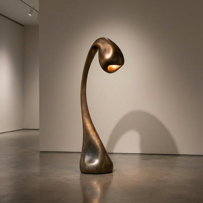 Organic Arch Floor Lamp | 168cm Sculptural Biomorphic Design | Dark ...