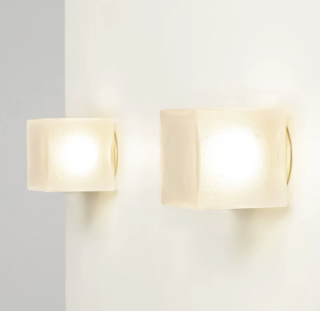 Minimalism Square Wall Lamp - Modern Glass & Iron, 15x15 cm