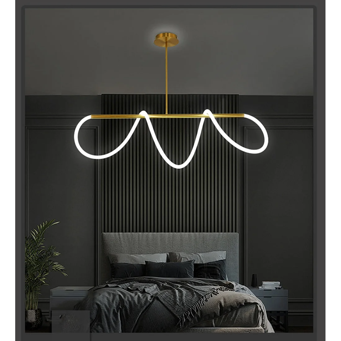Luke Linear Ceiling Lamp | Silicone Flexible Led Pendant Light | Modern ...