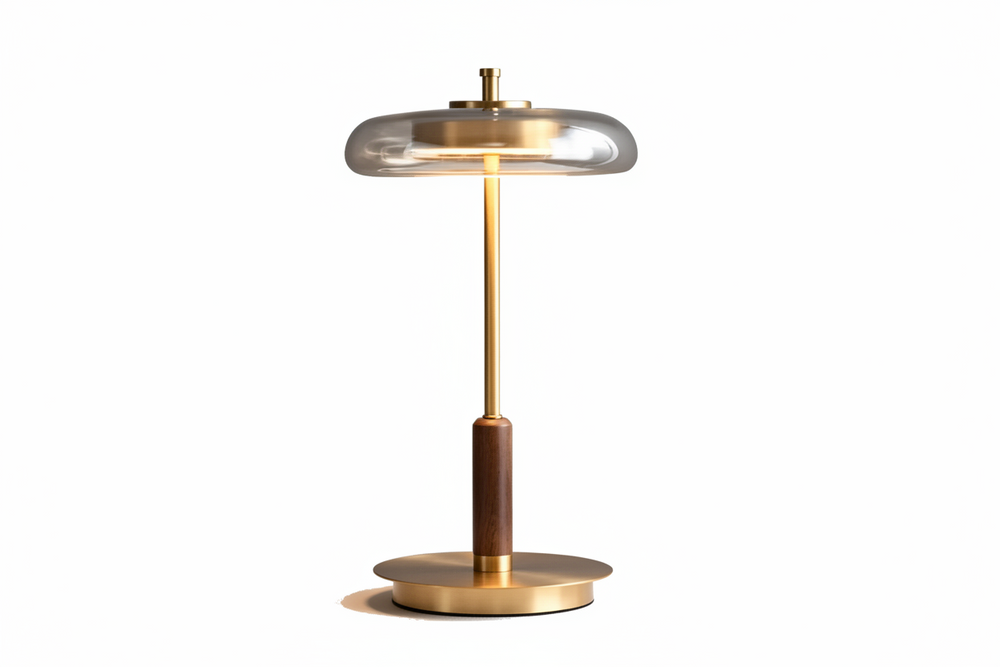 Halo Glass Table Lamp – 41cm Modern Lighting for Living Spaces & Desks