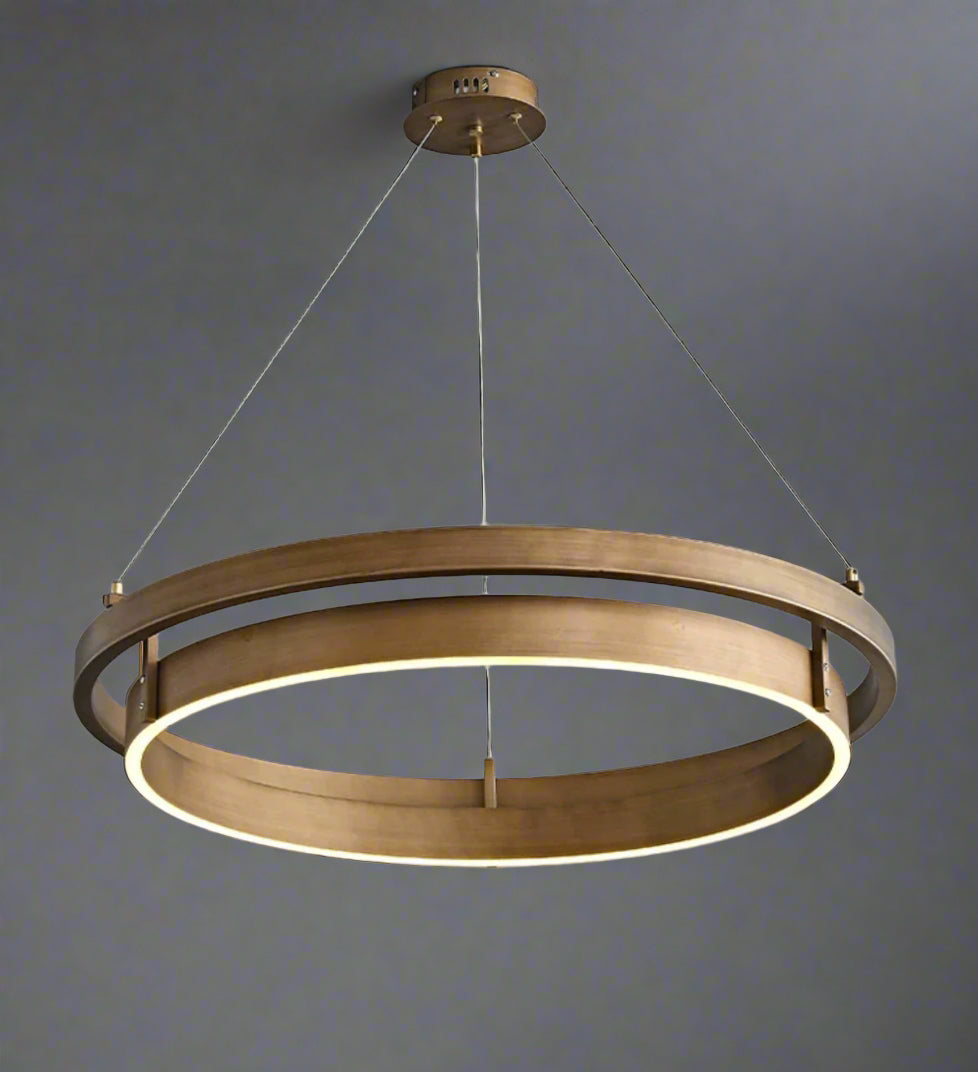 Minimalist Patinated Iron Ring Chandelier | Casalola Sculptural Iron ...