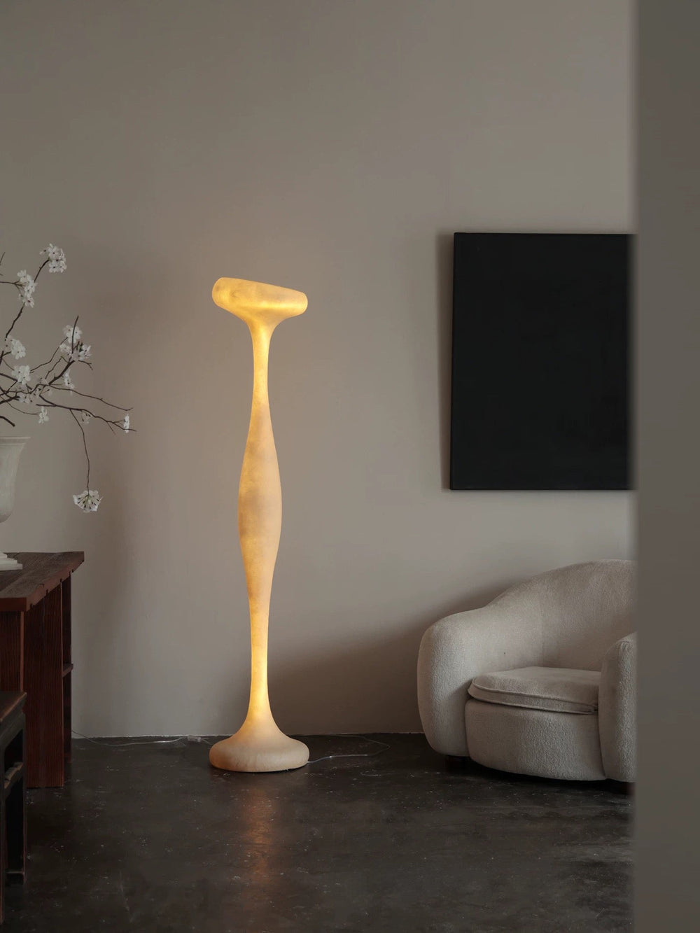 Biomorphic Sculptural Floor Lamp | 175cm Organic Totem Design ...