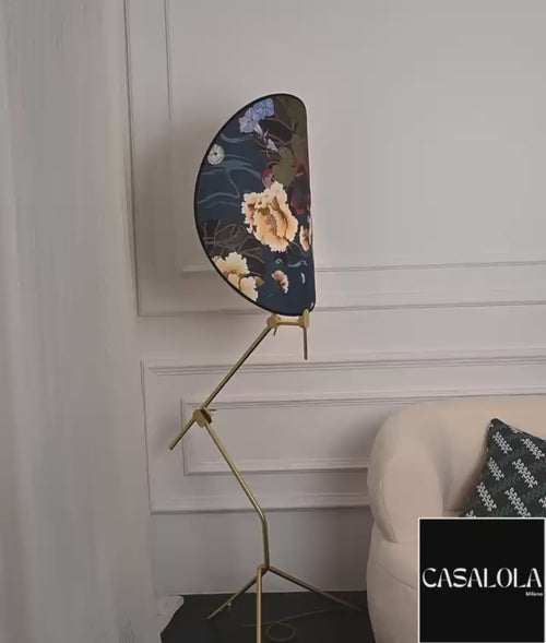 Akira Floral Designer Table Lamp with Brass Base – Luxury Modern Table ...