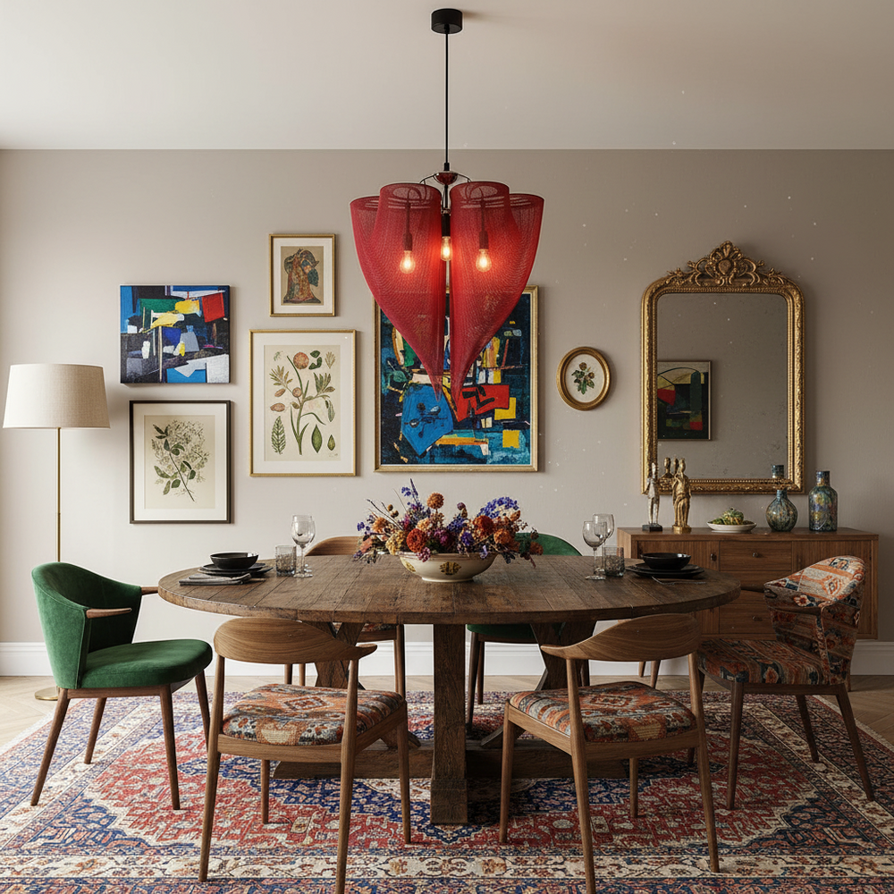 Luxury Clover Mesh Pendant Light | Modern Statement Ceiling Lamp for ...