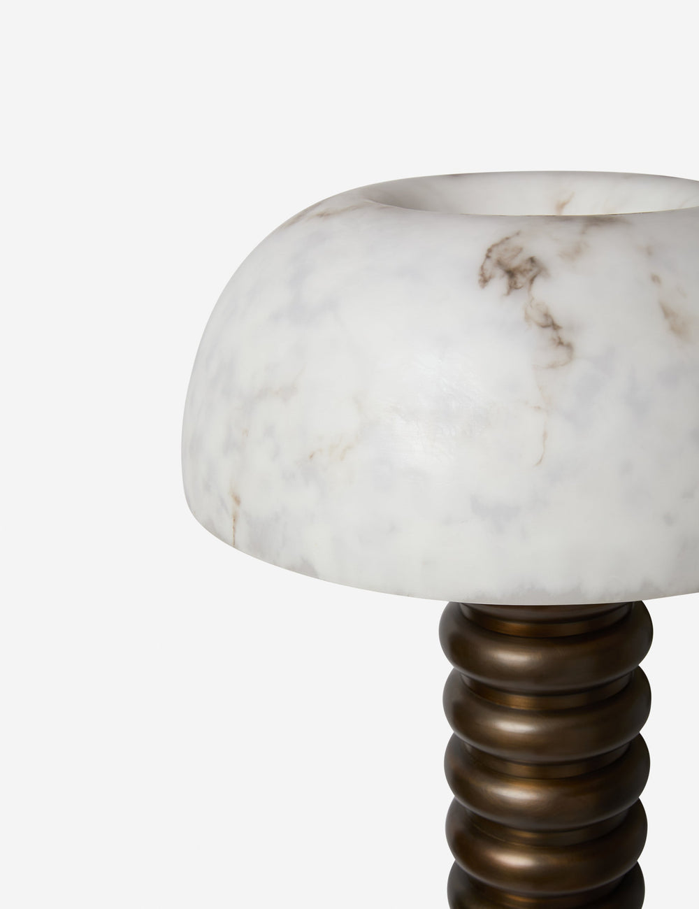 Real Alabaster Mushroom Floor Lamp - Antique Bronze Finish (Stainless ...